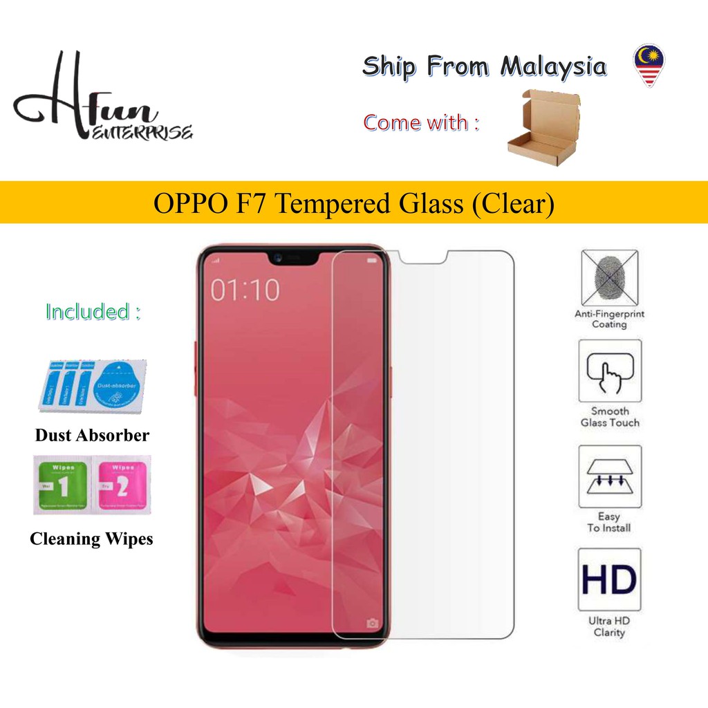 HFE OPPO F7 SCREEN PROTECTORS TEMPERED GLASS (CLEAR) | Shopee Malaysia