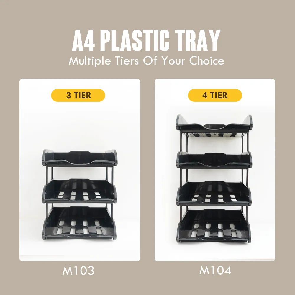 A4 Document Tray 3/4 Tiers Office Plastic File Tray Document Drawer ...