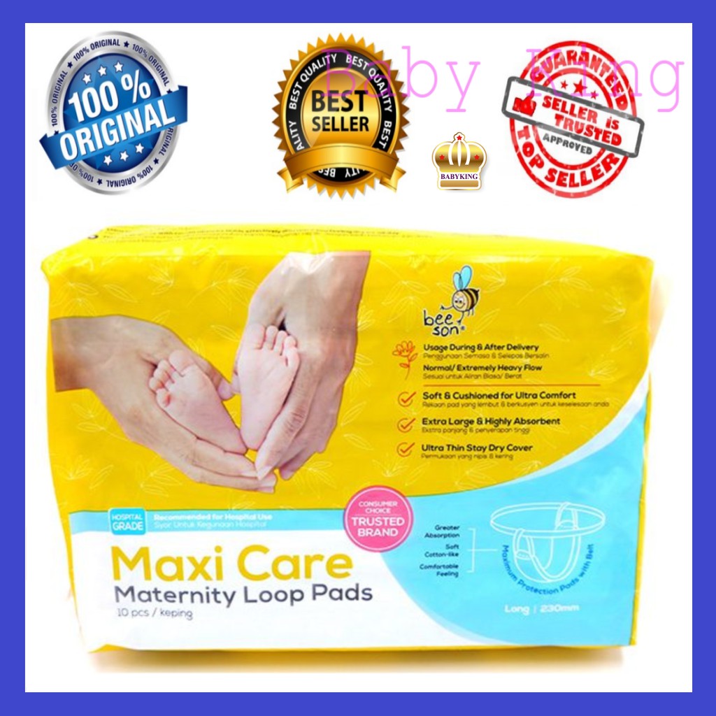 Original Beeson Sanitary Maternity Loop Pad Pads Extra Long 230mm ...