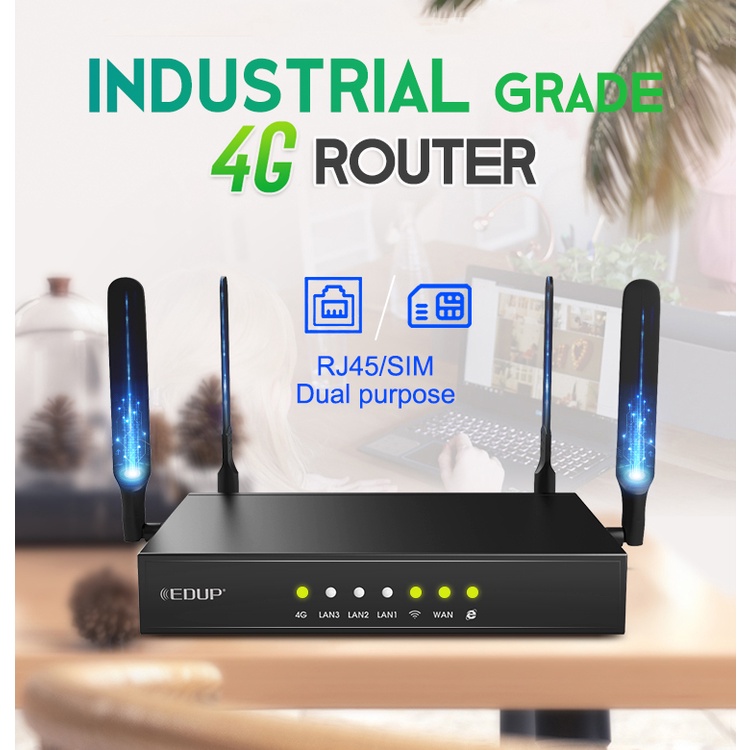 EDUP 4G Wifi Router 300Mbps Industrial Router Wireless Dongle With SIM ...