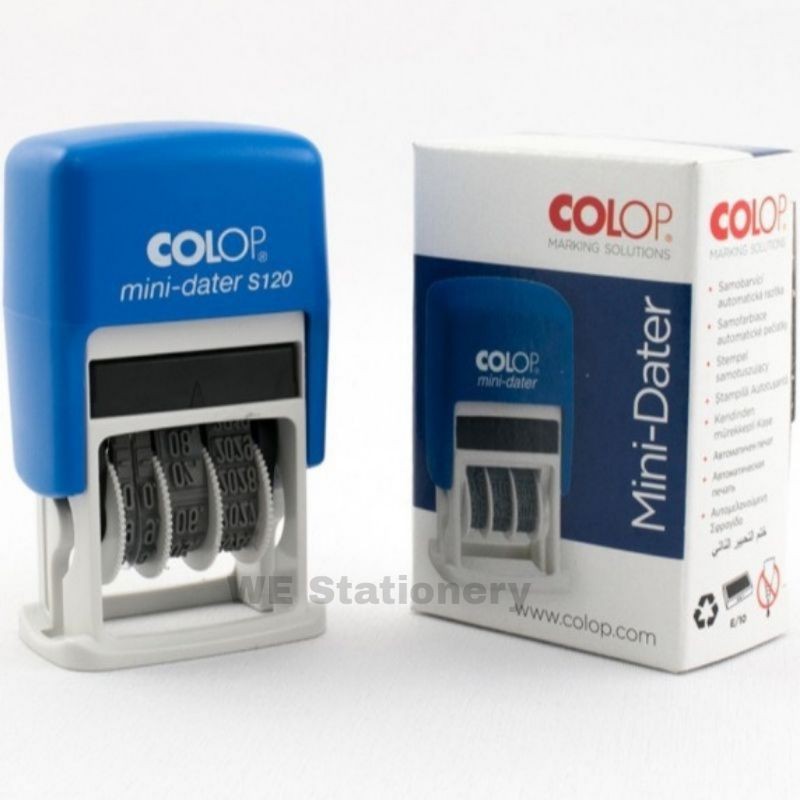 COLOP MINI DATED S120 Pre Ink Date Stamp Self Ink Mini-Dater Blue Ink Black Ink Red Ink | Shopee ...