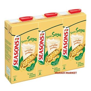 SEASONS SOYA BEAN • SUSU SOYA • TEH BUNGA • 1 LITRE AIR KOTAK | Shopee ...