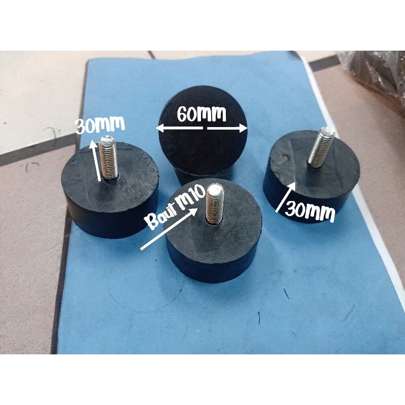 MESIN Rubber Engine mounting 60x30xM10 Engine Vibration Damping Pad/AC ...