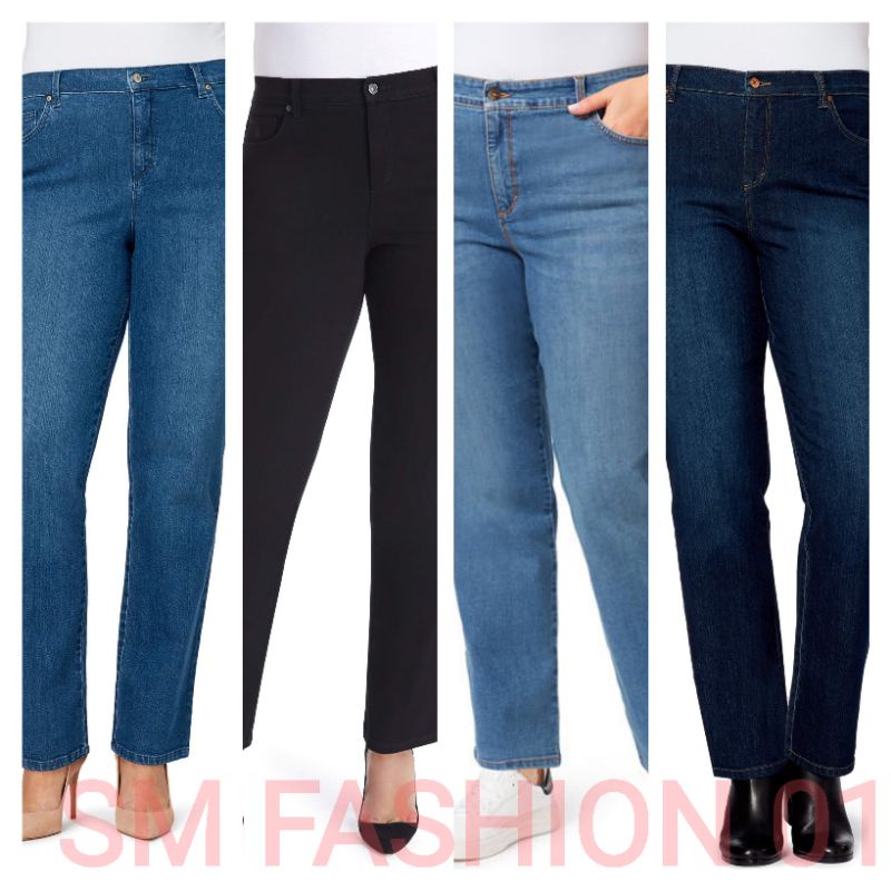 🇲🇾Plus Size Women’s Jeans Pant Straight Cut (26"-50")Kain Stretchable🔥 ...