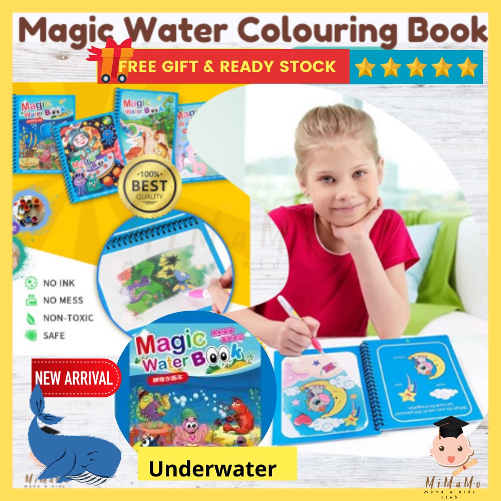Magic Water Colouring Colour Book Magic Water Drawing Book Montessori ...
