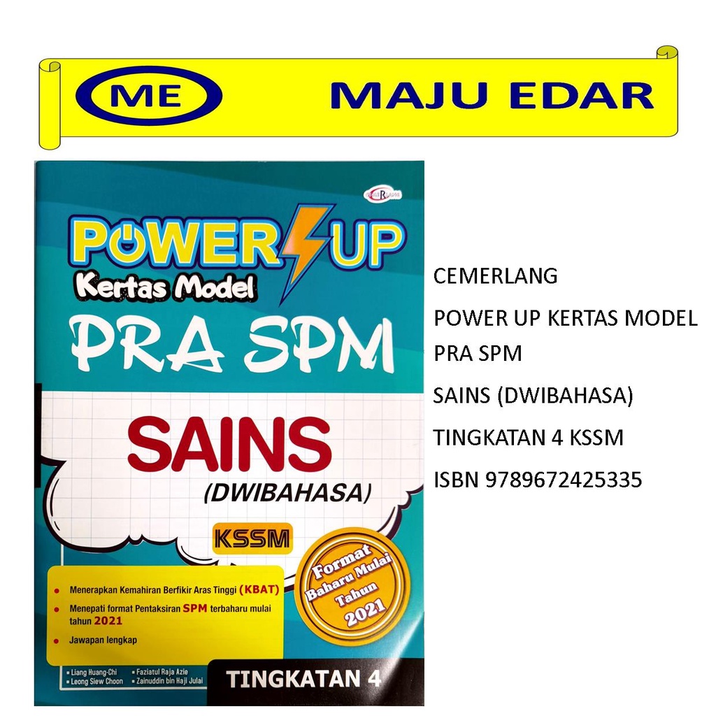 CEMERLANG POWER UP KERTAS MODEL PRA SPM TINGKATAN 4 KSSM | Shopee Malaysia