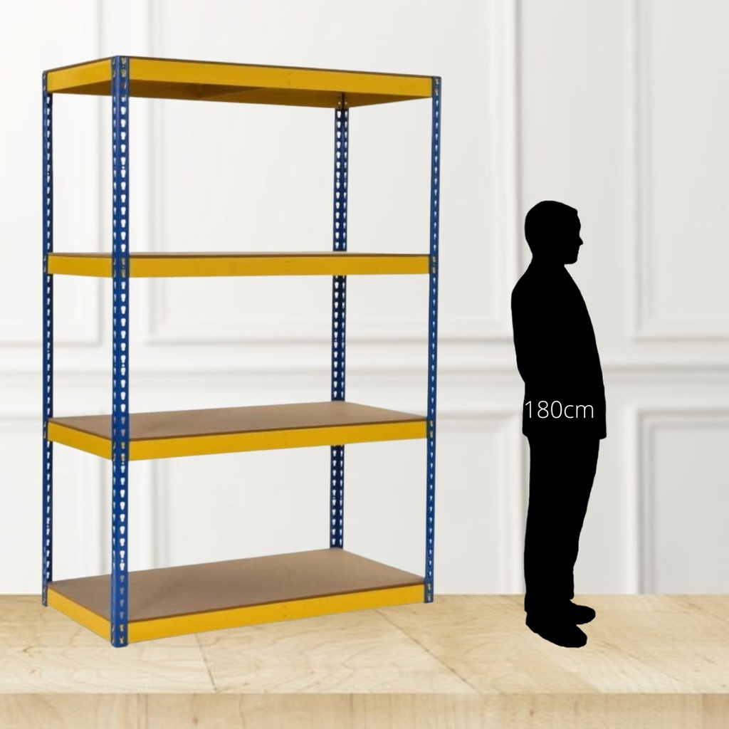 NEXUS [Blue Yellow] 4-Level Boltless Heavy Duty Rack Besi Rak Barang ...