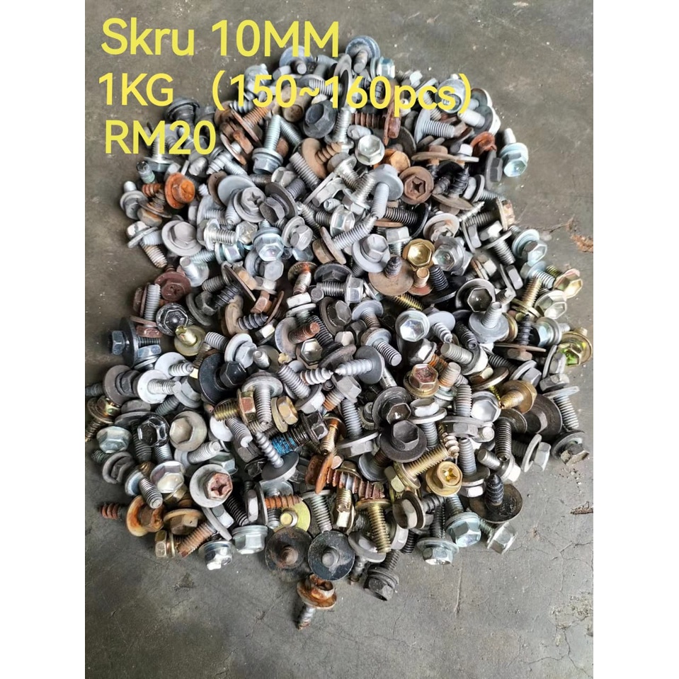 Skru / Screw Size 10MM Skru / Screw 1KG ( 150 ~ 160 Pcs ) Used Ori ...
