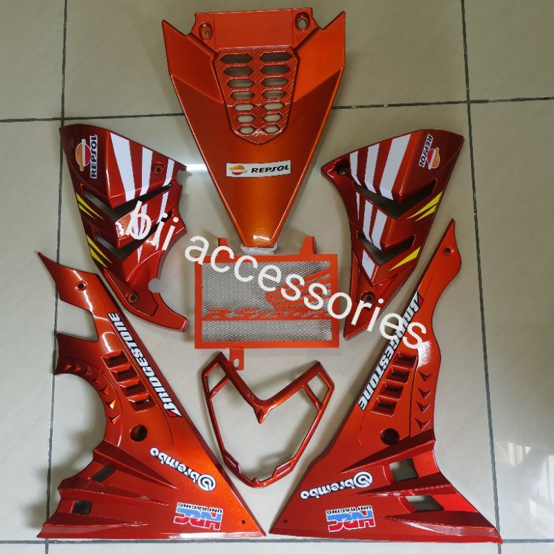 🔥RS 150 V1/V2 Set Package 5 in 1🔥 Bellypat oren/Head lamp cover oren ...