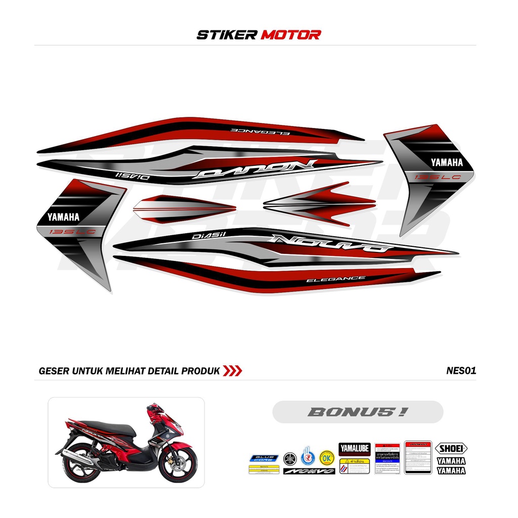 Striping NOUVO ELEGANCE Graphic STICKER NOUVO LC NOUVO 135 NOUVO ...