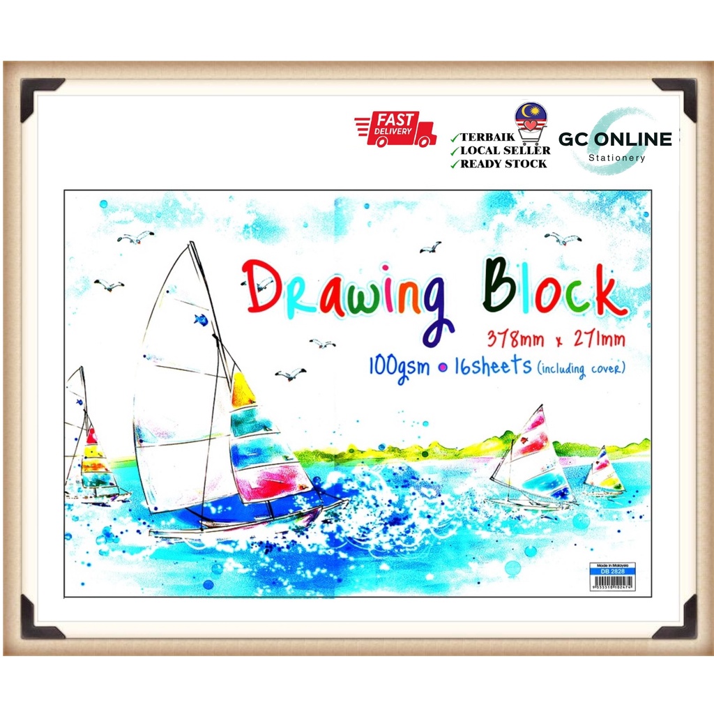 B4 100Gsm 16 Sheets Drawing Block / Buku Lukisan / Drawing Pad | Shopee ...