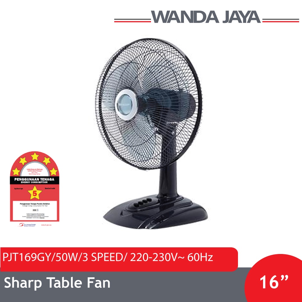 SHARP Table Fan 3 Speeds (16″) (PJT169GY) | Shopee Malaysia