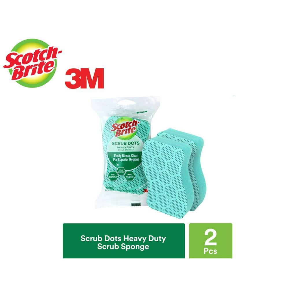 3M Scotch Brite Scrub Dots Heavy Duty Scrub Sponge (2 Pcs/Pack ...
