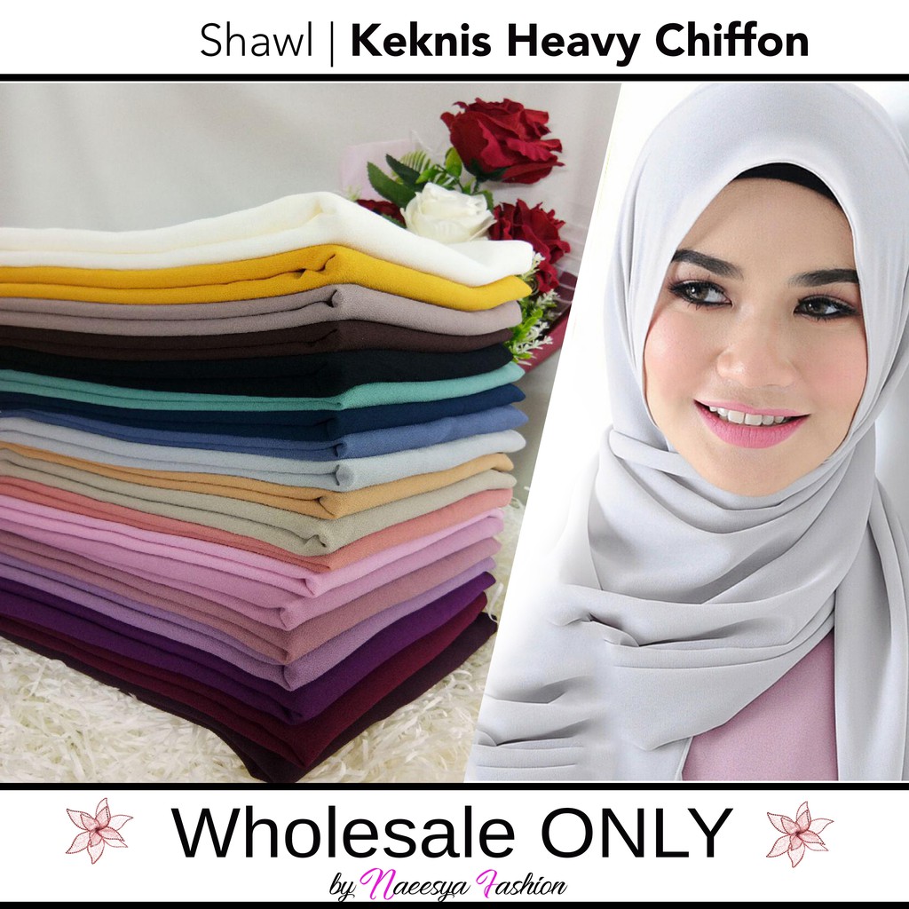 Borong Shawl Keknis Heavy Chiffon 1.8M (Preorder) | Shopee Malaysia