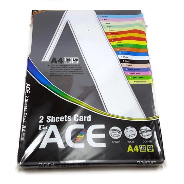 ACE A4 2 Sheet Card Paper 100 Sheets ACE Ultimate Fine Colour 2 Sheets ...
