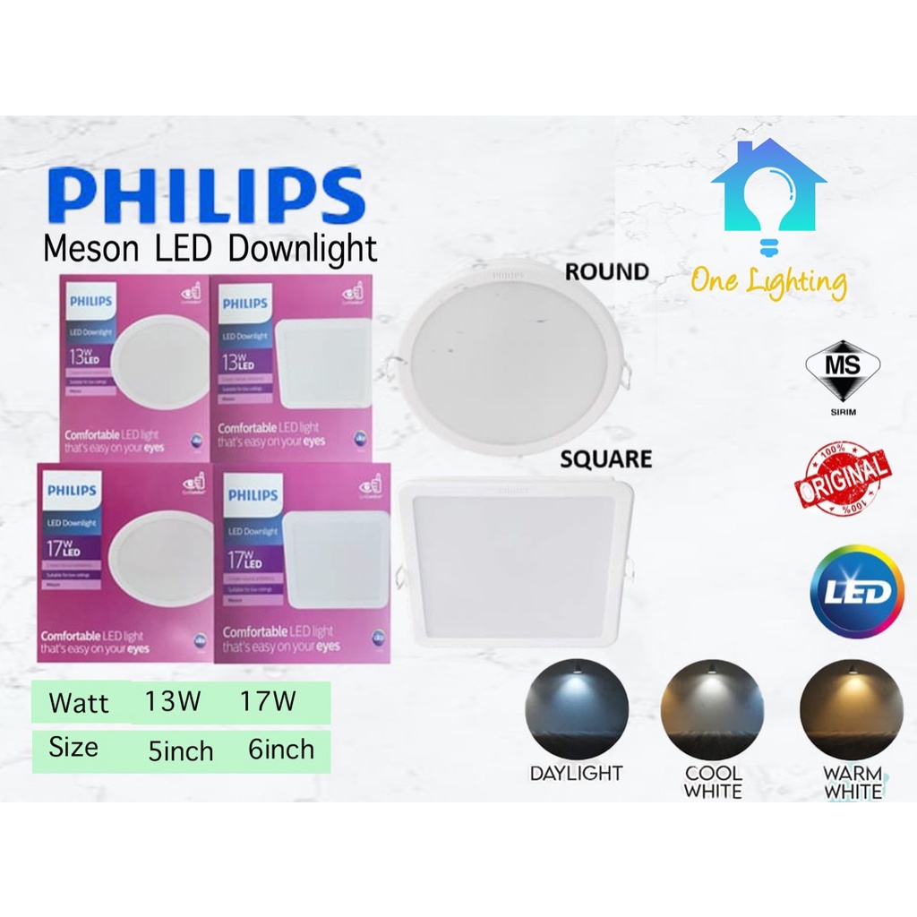 Philips Meson Led Downlight 13W / 17W ( 5" / 6" ) PHILIPS LED DOWNLIGHT ...