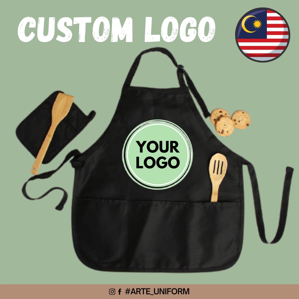 CUSTOM Logo Printing On Premium Quality Apron TC Twill Cafe Apron Logo ...