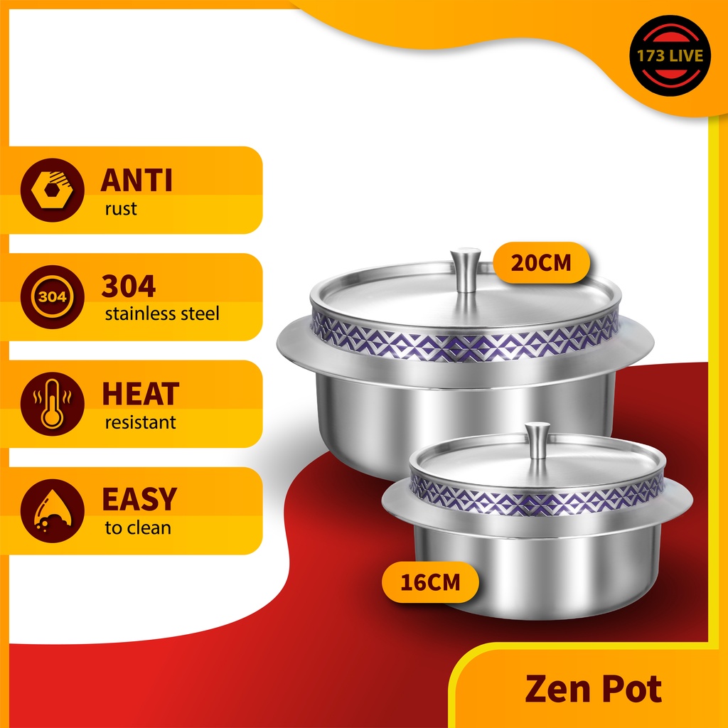 Korea Stainless Steel Zen Pots 多功能不锈钢锅Zen系列 16cm /20cm | Shopee Malaysia