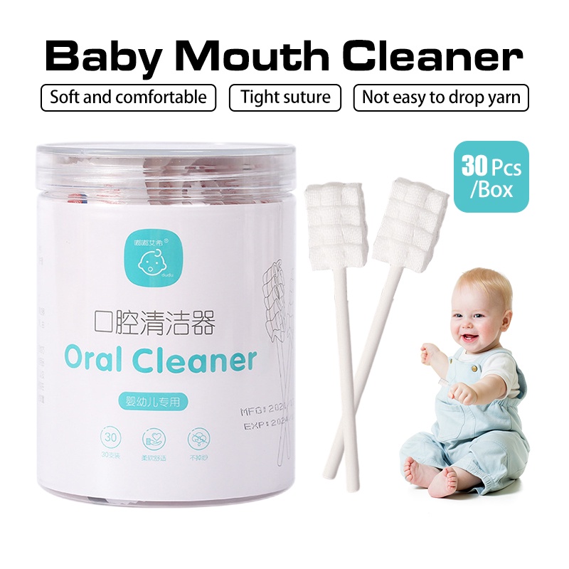 30pcs/box Baby Oral Cleaner stick Oral Cotton Swab Baby Oral Wipes ...