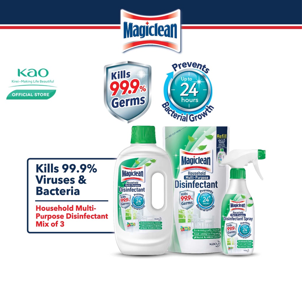 MAGICLEAN Disinfectant Bundle (Bottle 750ml + Trigger Spray 400ml ...