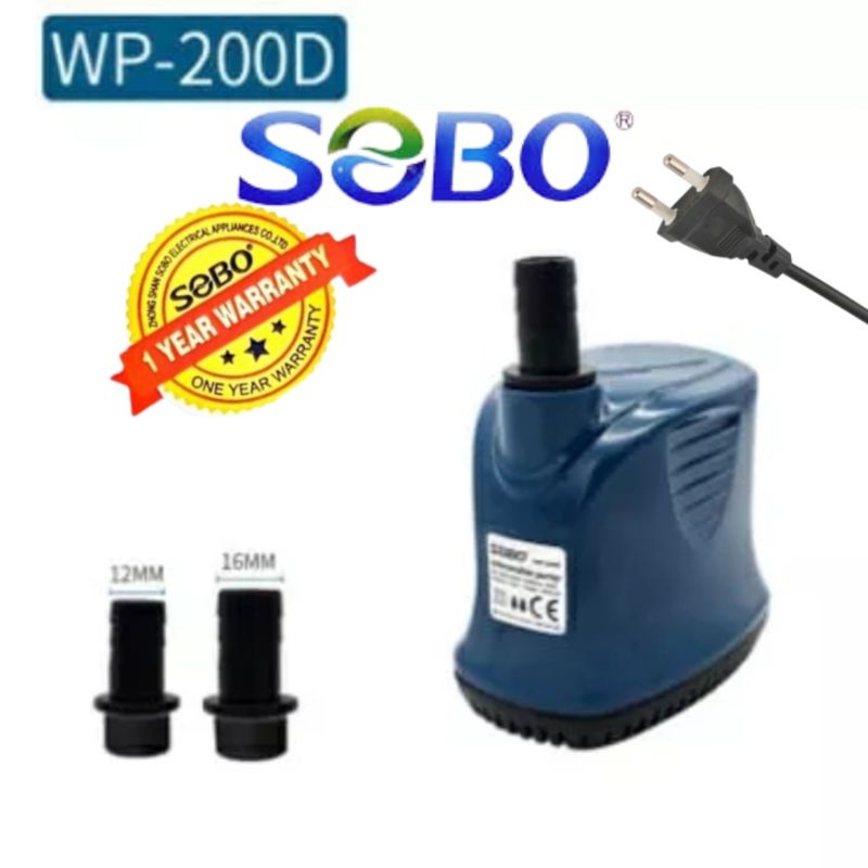 SOBO SUBMERSIBLE WATER PUMP WP-500D WP-300D WP-200D warranty Aquarium ...