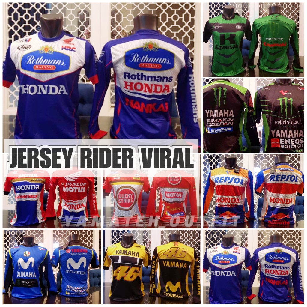 VIRAL! T-SHIRT JERSEY RIDER DESIGN BRAND MOTORCYCLE / BAJU TSHIRT JERSI ...