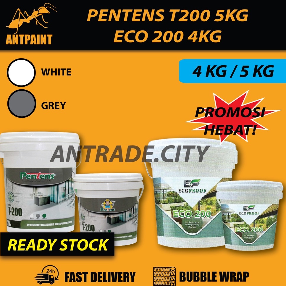 5KG PENTENS Fleseal T-200 UV Resistant Elastomeric Waterproofing ...