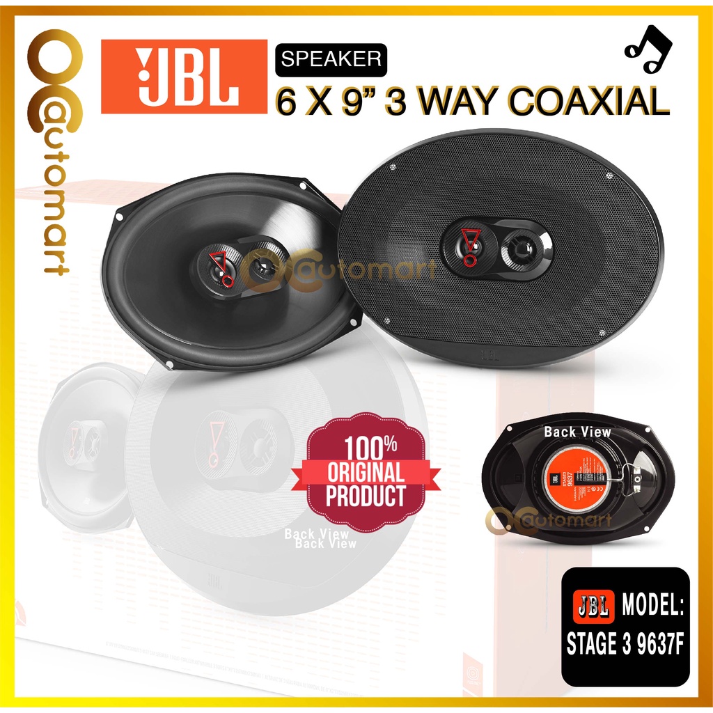 JBL STAGE3 9637F 6 X 9 3 way Coaxial Speaker 375 Watt peak power 6x9 ...