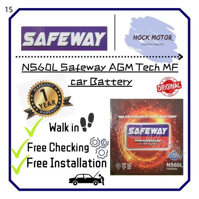 NS60L Safeway AGM Tech MF car Battery | Shopee Malaysia