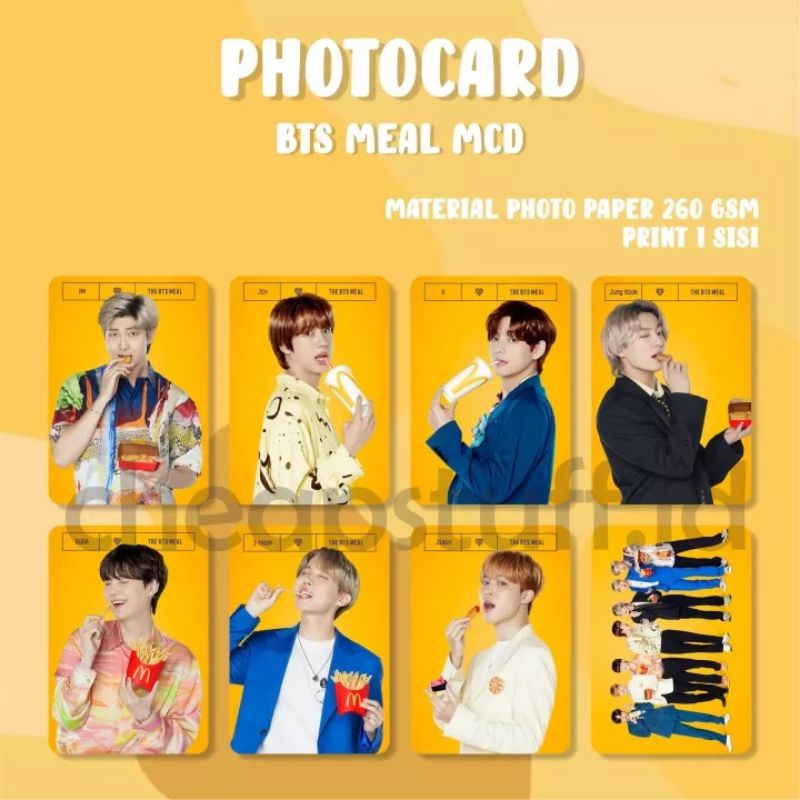 Photocard SET UNOFFICIAL BTS SPECIAL EDITION BTS MEAL BTS X MCD KPOP ...