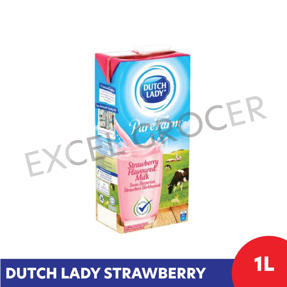 Dutch Lady Pure Farm Strawberry Flavoured Milk 1L (Exp: May 2020 ...