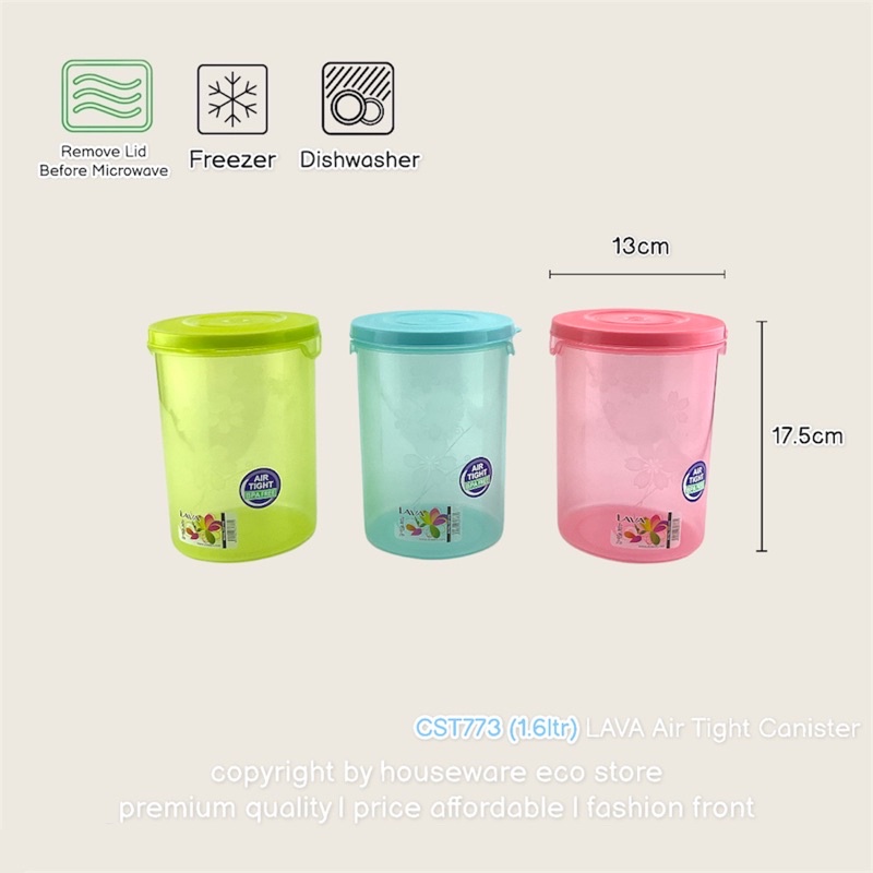 LAVA Air Tight Canister Multipurpose Food Storage Container Tupperware / Bekas Biskut Kuih Raya ...