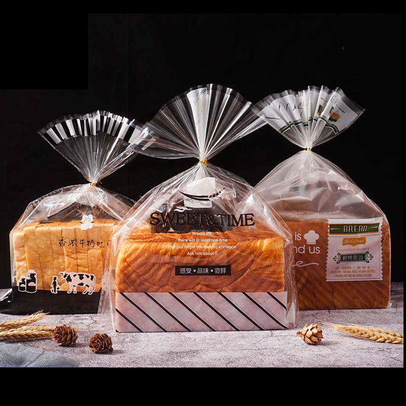 READY STOCK 100PCS BAKERY PLASTIC BAG PLASTIK ROTI BREAD OPP PLASTIC ...