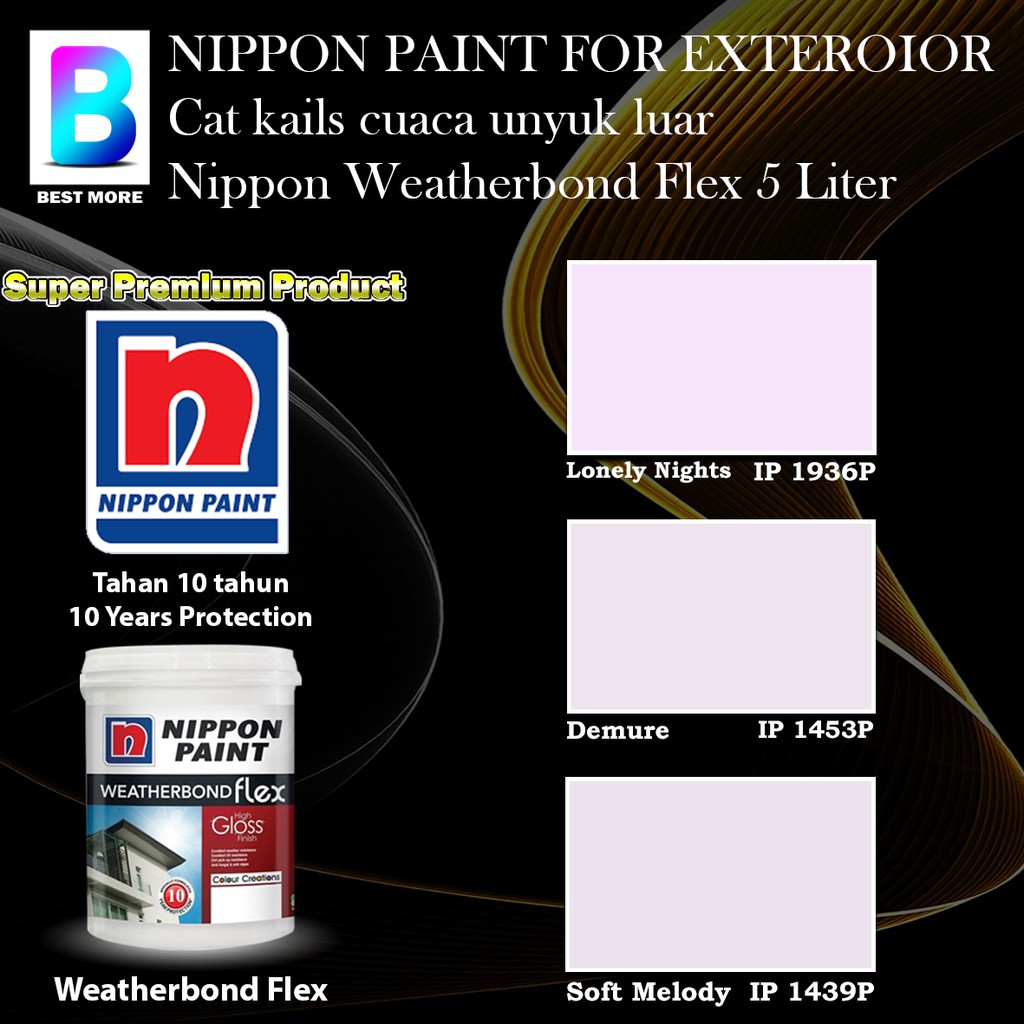 Nippon Paint Weatherbond Flex Exterior collection 5 Liter Lonely Nights ...