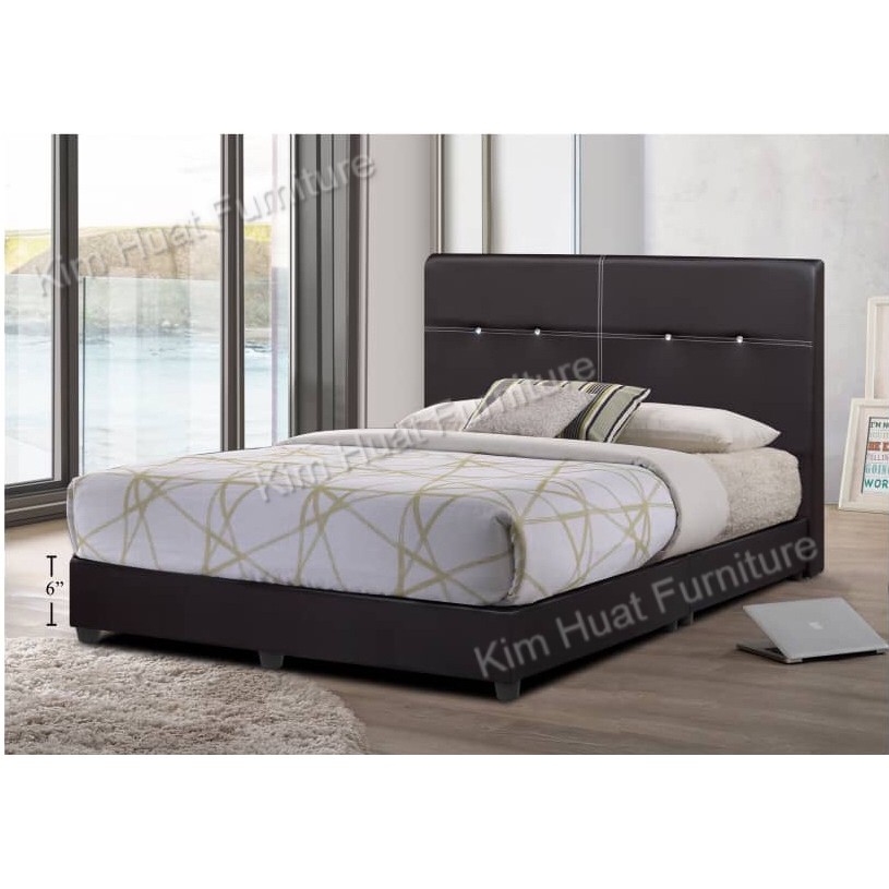 White / Black PVC Divan Queen Bed Frame Katil Queen | Shopee Malaysia
