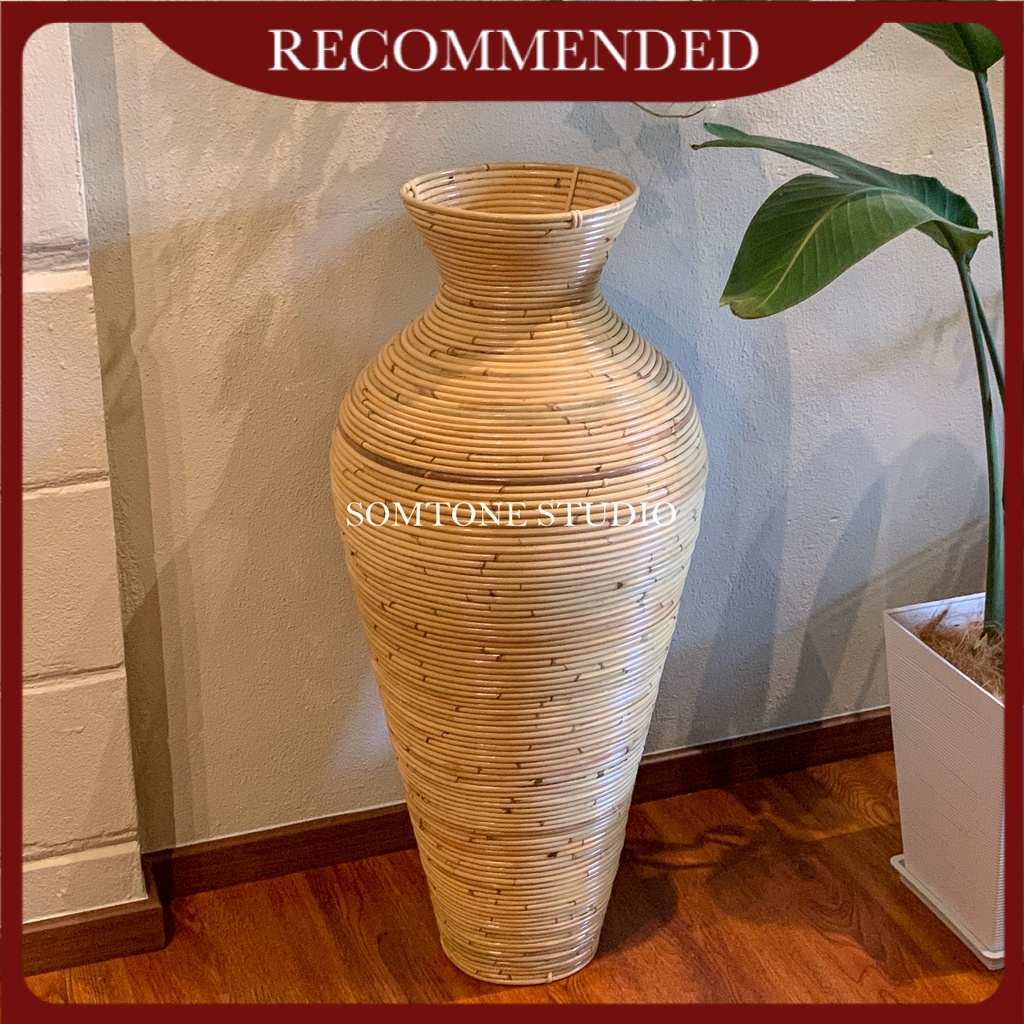 Somtone Private Collection Iconic Rattan Standing Vase for Hallway Home ...