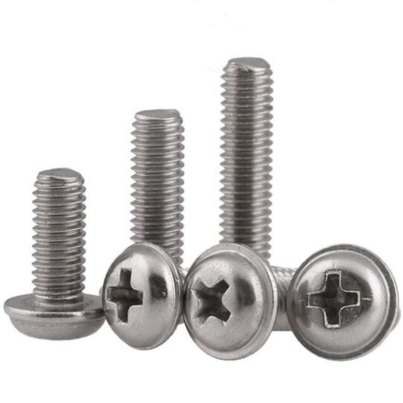 M4 M5 M6 Stainless Steel 304 Round Head Cross with Pad Screw with ...