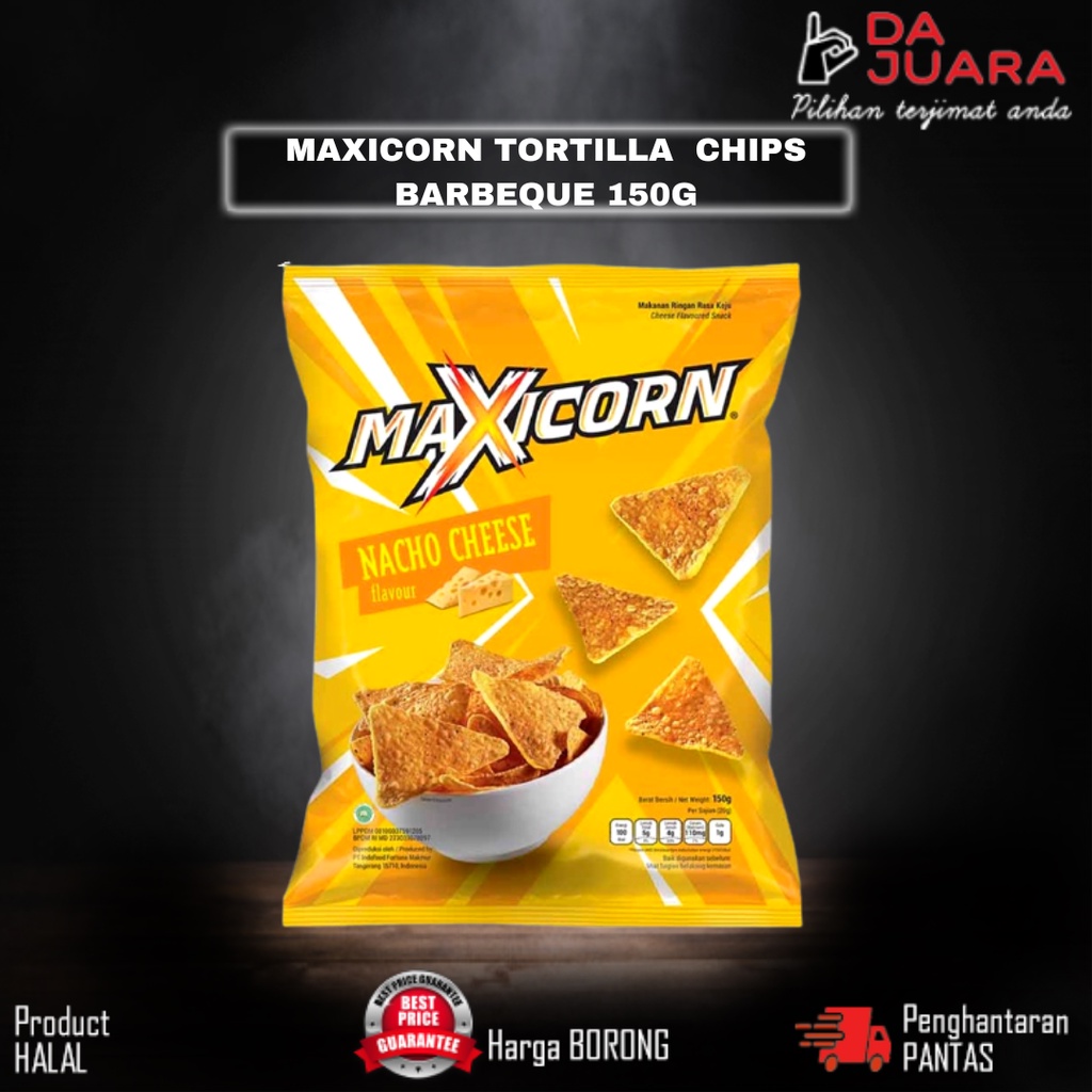 HALAL Maxicorn Tortilla Chips Nacho Cheese / Barbecue Flavour 150G ...