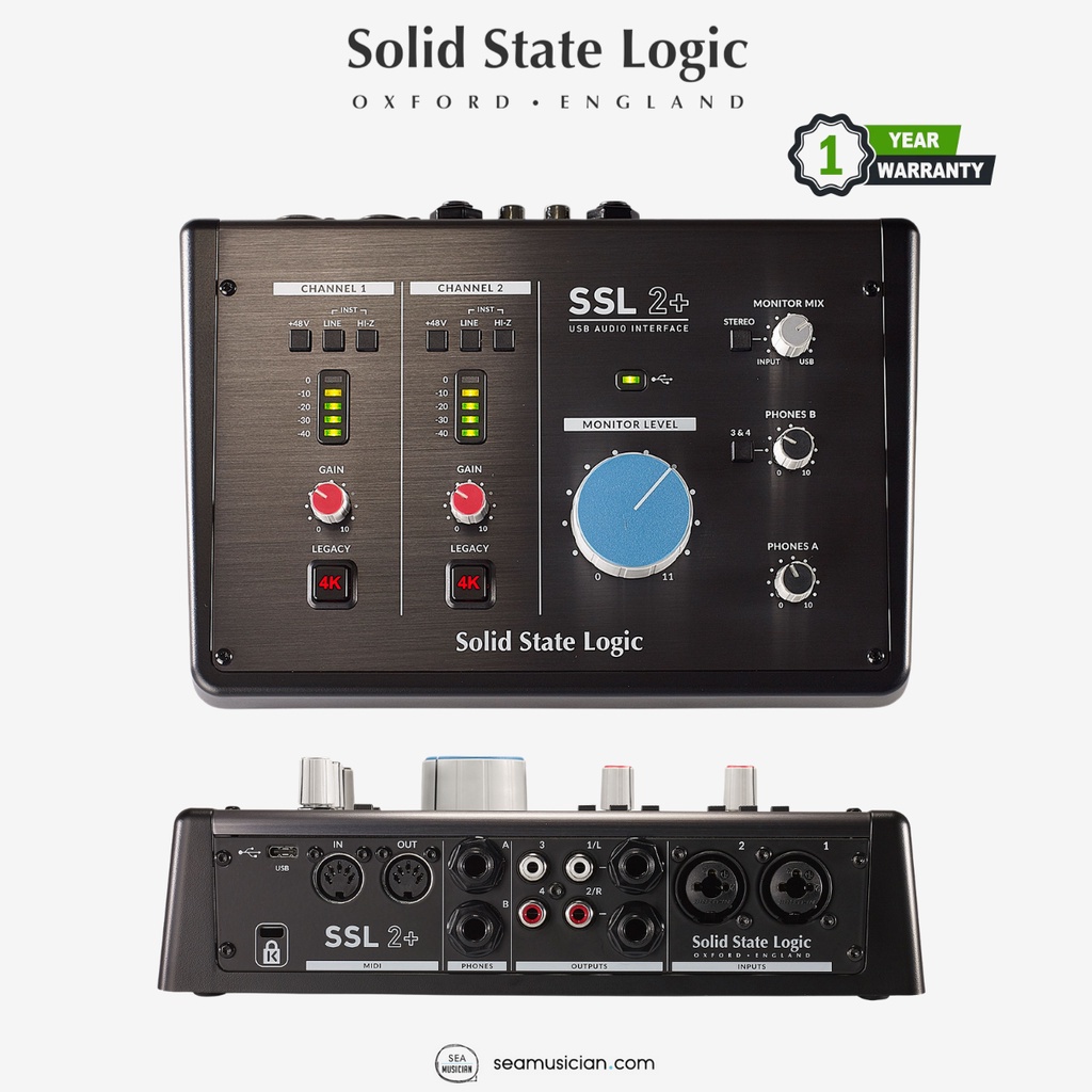 SOLID STATE LOGIC SSL2+ USB AUDIO INTERFACE WITH LEGENDARY 4K LEGACY MODE (SSL 2+/SSL-2 ...
