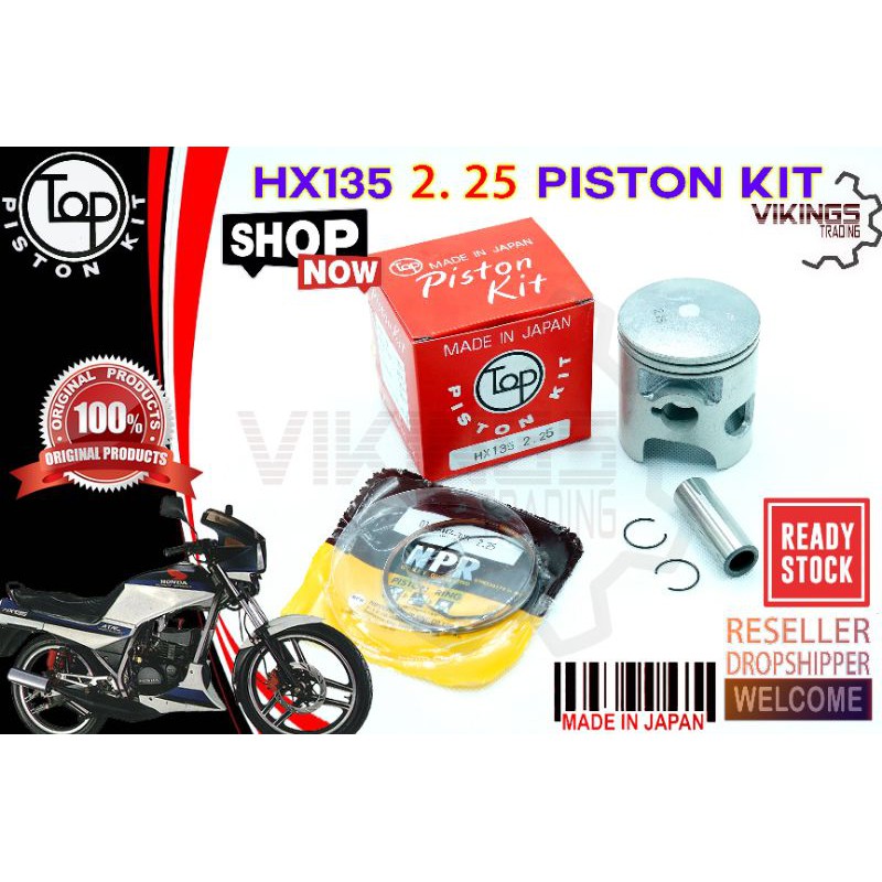 225 HX 135 RAIDER JAPAN TOP PISTON KIT SET NPR RING HONDA HX135 2.25 ...