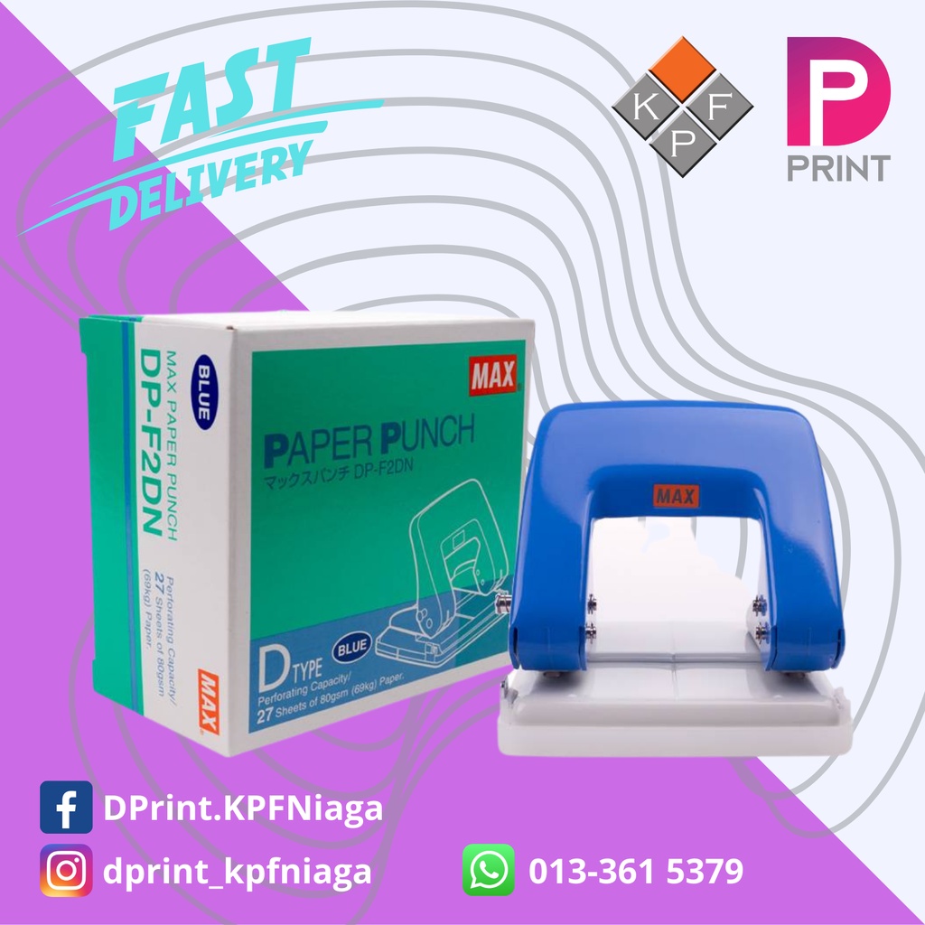 MAX PUNCH DP-F2D ( D TYPE / 2 HOLE PUNCH ) | Shopee Malaysia