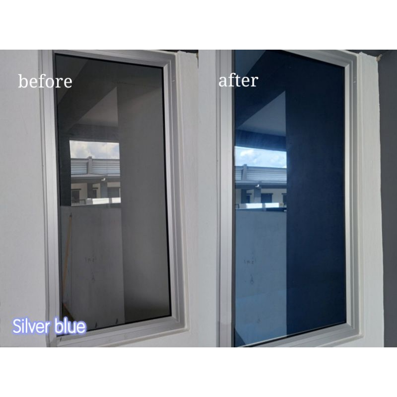 🇲🇾Window Film/ Silver Blue/ Reflective Film/ Tinted Rumah/ Tahan Panas ...