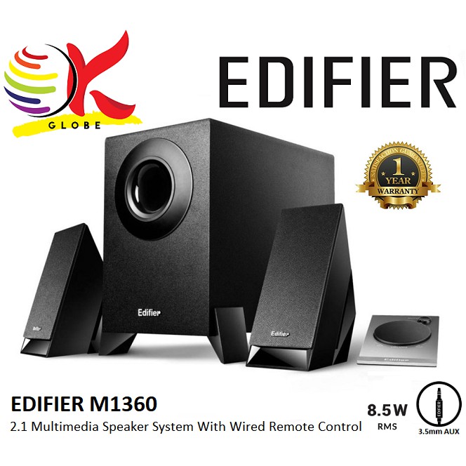 EDIFIER M1360 2.1 SPEAKER SYSTEM UPWARD ANGLED SATELITE & DOWNWARD ...