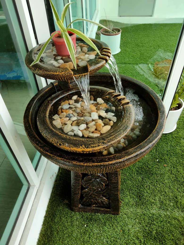 S15 Yellow Hibiscus Feng Shui Water Fountain Pond Kolam Air Sandstone ...