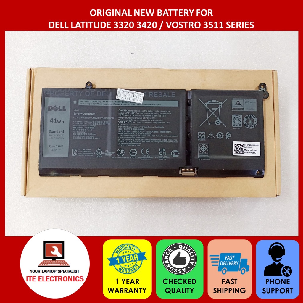 ORIGINAL NEW G91J0 DELL LATITUDE 3320 3420 3520 INSPIRON 3515 3511 3520 ...