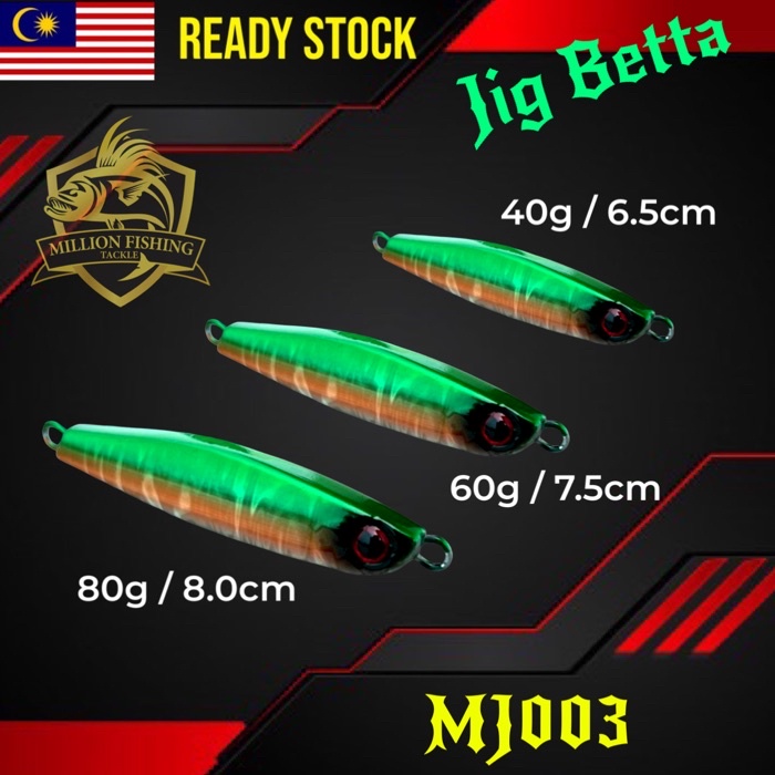 【METAL JIG 𝘽𝙀𝙏𝙏𝘼 MJ003】 40g/60g/80g Light Jig Lure 3D Eyes Metal Jig ...