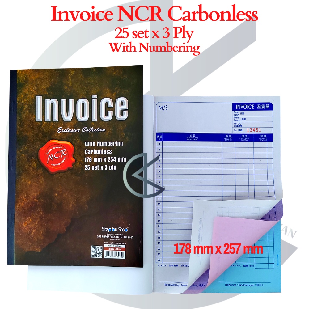 Step by Step Invoice Bill Book 3 Ply ( 25 Sets ) NCR Carbonless SBS ...