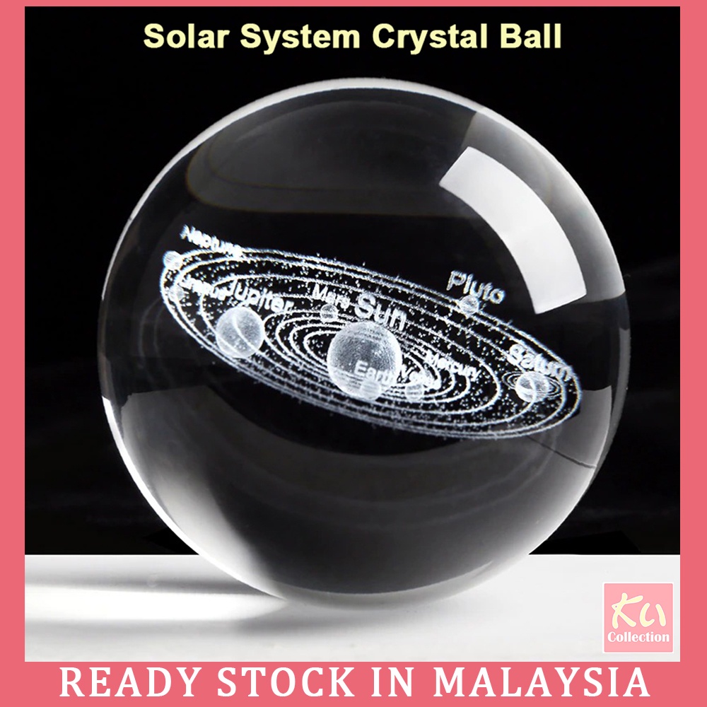 60mm 3D Solar System Laser Crystal Ball Miniature Astronomy Galaxy ...