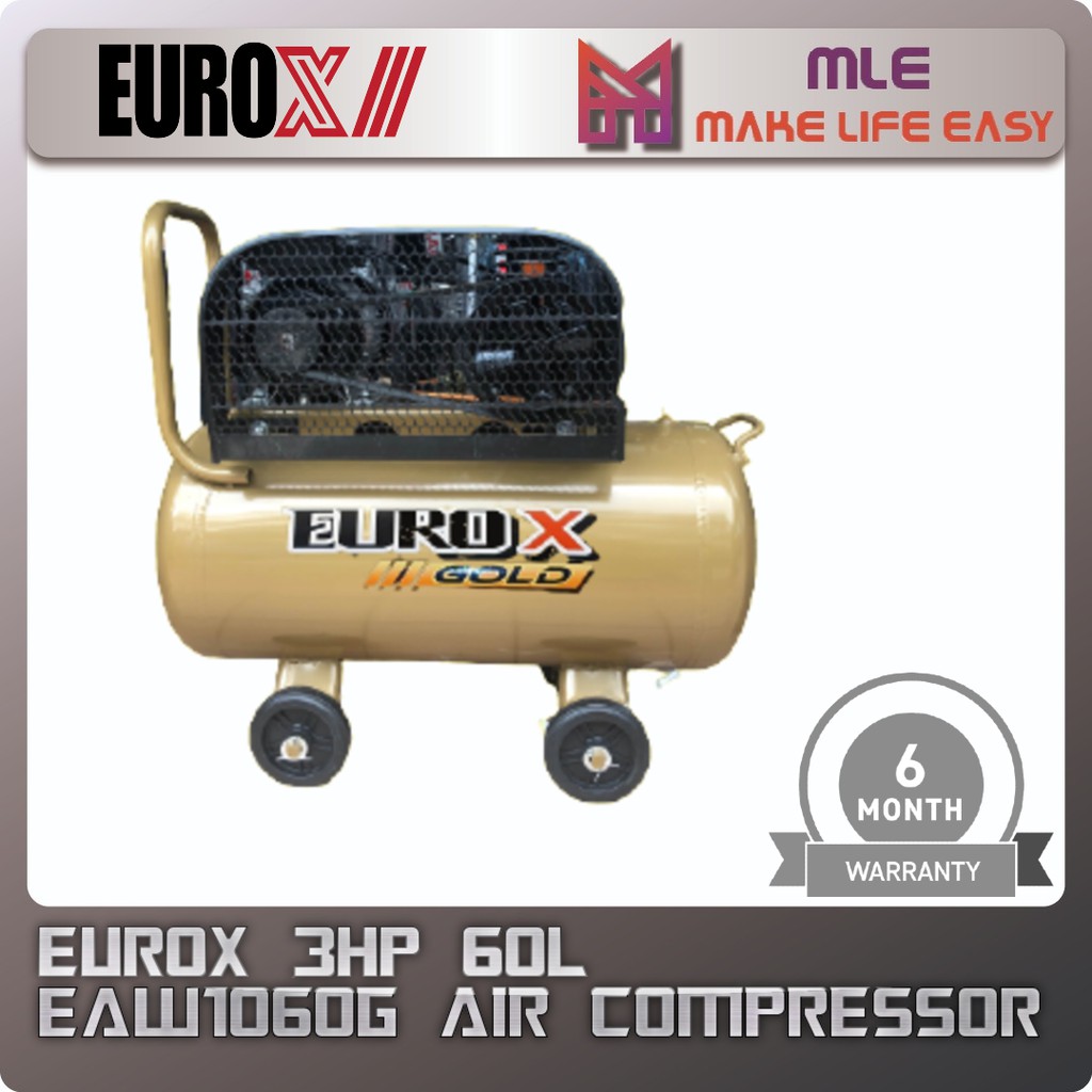 EuroX EAW1060G 1HP 60L Air Compressor (gold color) | Shopee Malaysia