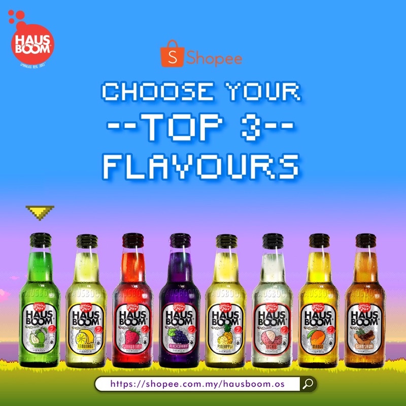 HAUSBOOM SPARKLING REAL JUICE - PACK OF 3 | Shopee Malaysia